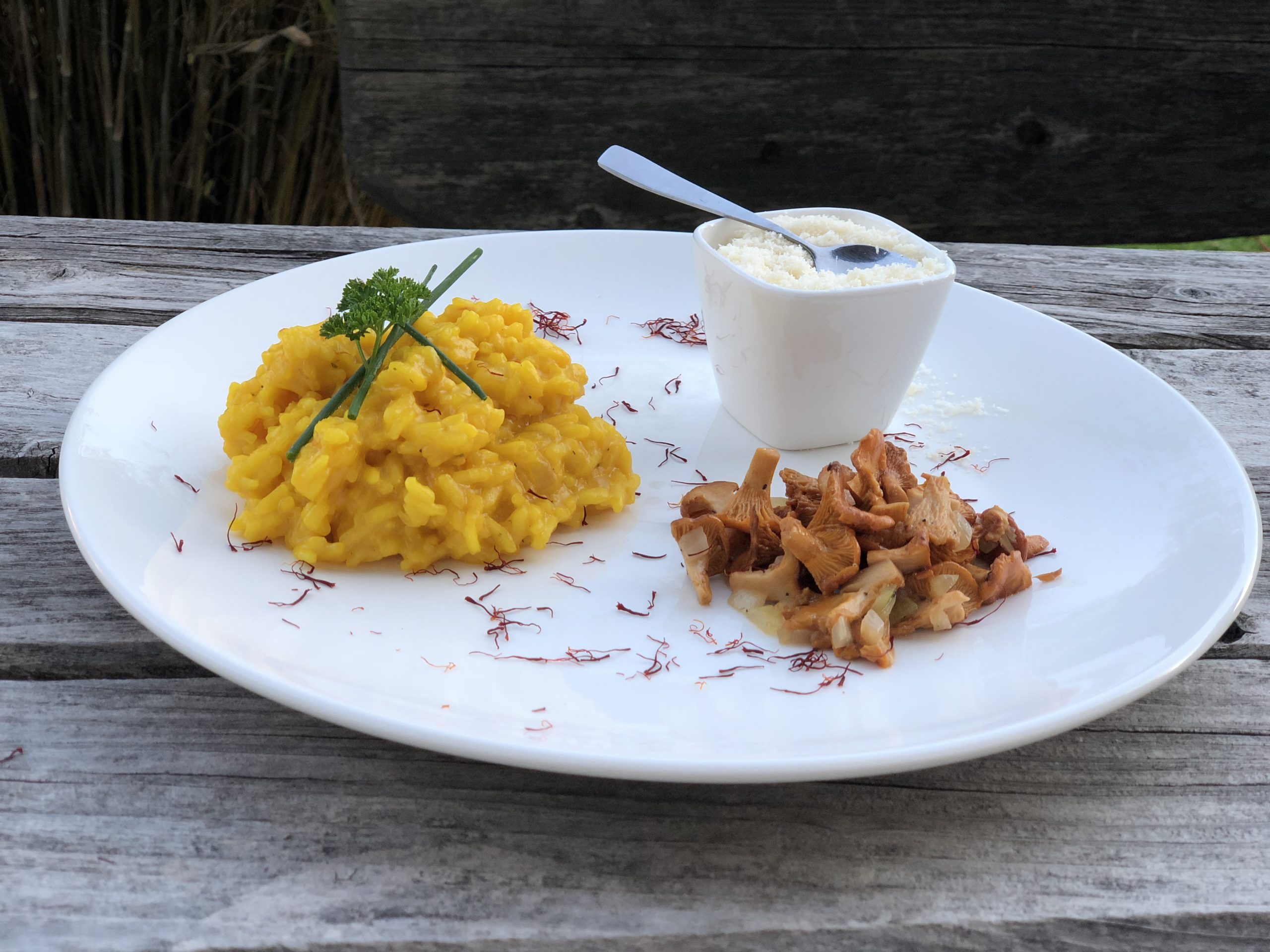 Risotto Milanese mit gebratenen Pfifferlingen - Vegi-World